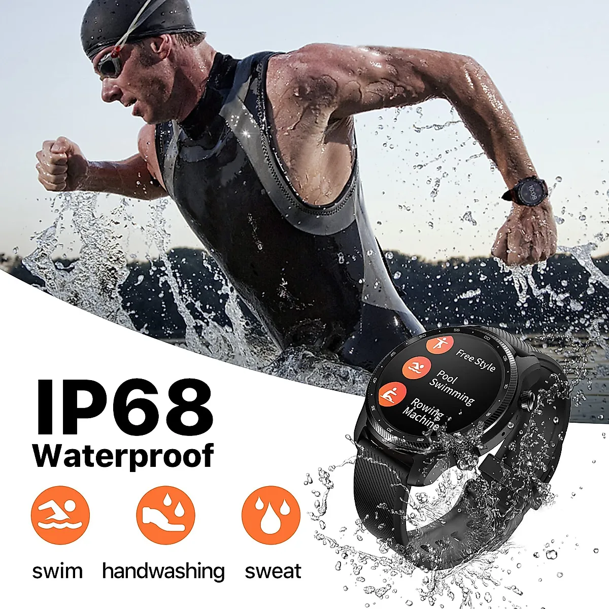 Ticwatch Pro 3 Ultra GPS Smartwatch Qualcomm SDW4100 and Mobvoi Dual Processor System Wear OS Smart Watch for Men Fatigue Assessment 3-45 Days Battery NFC Mic Speaker iOS Android Compatible