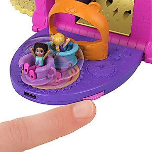 Polly Pocket Travel Toy, Gumball Bear Playset with 2 Micro Dolls & 26 Surprise Accessories, Animal Toy Compact
