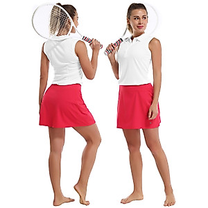 BUBBLELIME Women's UPF 50+ Golf Tennis Sleeveless Polo Shirts Polo Neck_WHITE(1) M_BWST019