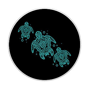 Vintage Ocean Creature Sea Animal Pet Zoo Tribal Turtle PopSockets PopGrip: Swappable Grip for Phones & Tablets