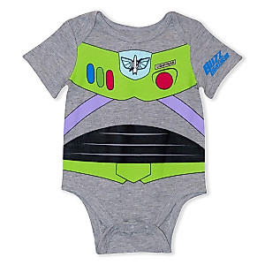 Disney Toy Story Woody, Green Aliens & Buzz Baby Boys 3 Pack Bodysuit for Newborn and Infant