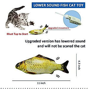 SUNFATT Floppy Fish Dog Toy,Dog Fish Toy,USB Charging Flopping Fish,Made of Cotton and Short Plush,Cat Kicker Toy Can Chew,Reducing Stress for Dogs Cats,Catnip Toys.