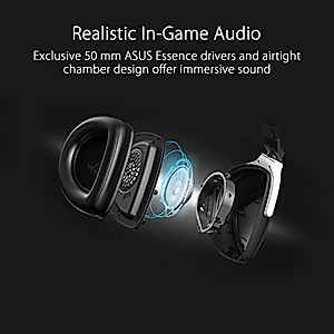 ASUS ROG Delta S Wireless Gaming Headset (AI Beamforming Mic, 7.1 Surround Sound, 50mm Drivers, Lightweight, Low-Latency, 2.4GHz, Bluetooth, USB-C, for PC, Mac, PS4, PS5, Switch, Mobile Device)-Black