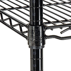 Nexel 18" x 42" x 74", 4 Tier Adjustable Wire Shelving Unit, NSF Listed Commercial Storage Rack, Black Epoxy Finish, leveling feet