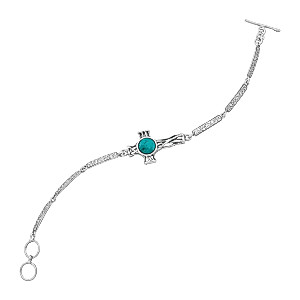 Silpada 'Cross To Wear' Pressed Turquoise Bracelet in Sterling Silver, 7.25"