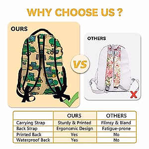 AIOMXZZ Tractor School Backpack for Kids, 16 Inch Green Backpacks for Boys, Cartoon, Durable, Lightweight, Large Capacity Bookbag for Travel