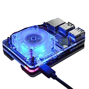 GeeekPi 2pcs Quiet Pi Cooling Fan 40x40x10mm, 4010 Fan DC 5V 3.3V Brushless CPU Cooler Radiator for Raspberry Pi 4 Model B, 3B+/3B/2B (Blue)