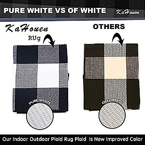 KaHouen Buffalo Check Runner Rug (24 x 71 Inches),Hand-Woven Buffalo Plaid Runner Rugs, Black and White Checkered Outdoor Rugs for Kitchen/Living Room/Bathroom/Laundry Room (2x6 ft, Checkered Carpet)