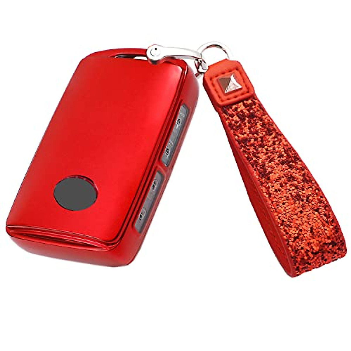 Royalfox(TM) 2/3/4 Buttons TPU Smart keyless Side Buttons Remote Key Fob case Cover for 2019 2020 Mazda 3, Mazda 3 Hatchback, 2020 Mazda CX-5, CX-30 (red)