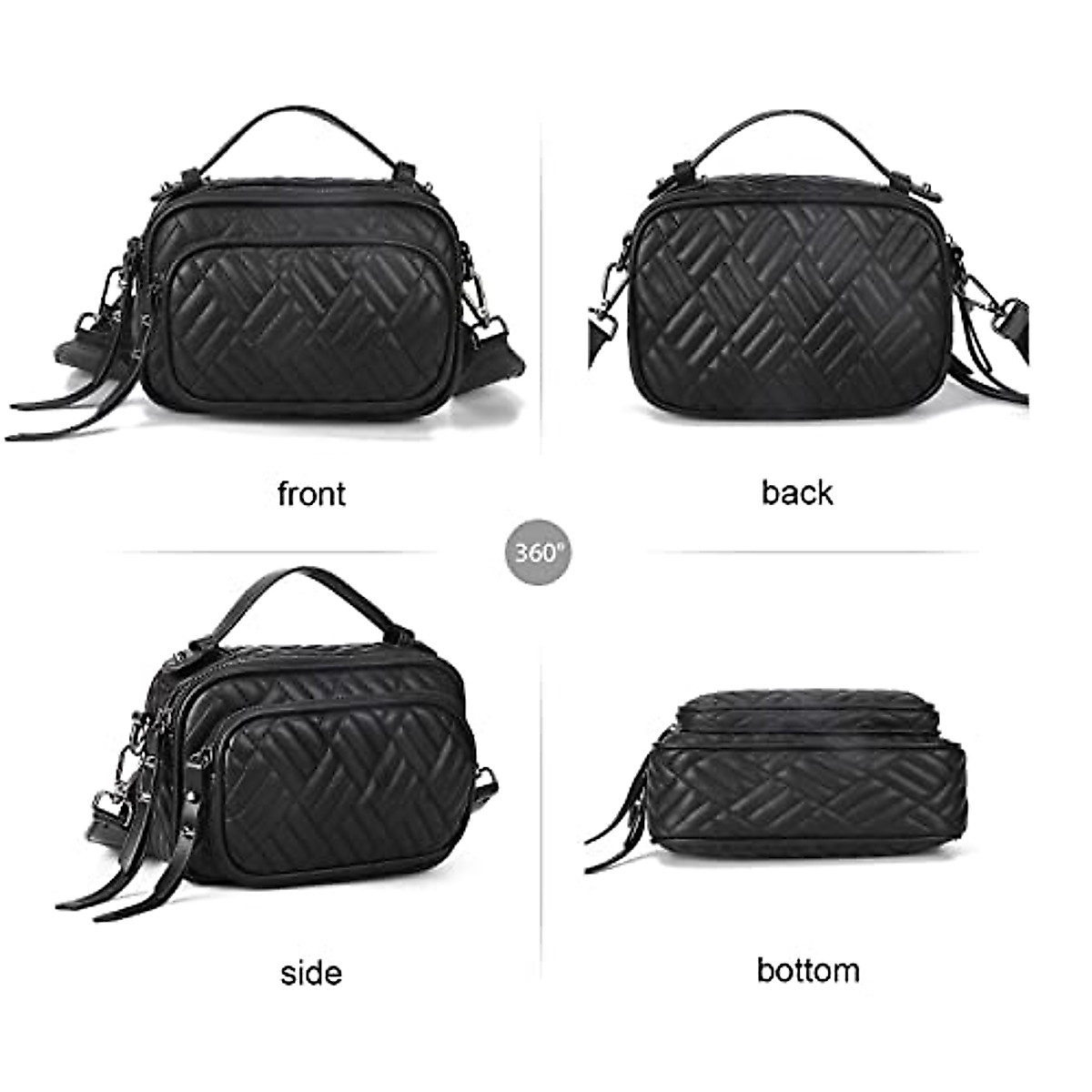 Small Crossbody Purses for Women PU Leather Quilted Cross Body Bag and Satchel Handbags with Top Handle