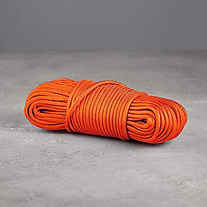 Amazon Basics 550 Type III Paracord, 7-Strand Core, High Strength - 5/32 Inch x 100 Foot (4mm x 30m), Orange