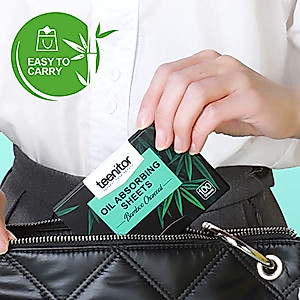 1200 Sheets Natural Blotting Paper for Oily Skin with Bamboo Charcoal, Oil Blotting Sheets for Face, Makeup Blotting Paper, 3 7/8" and 2.75"