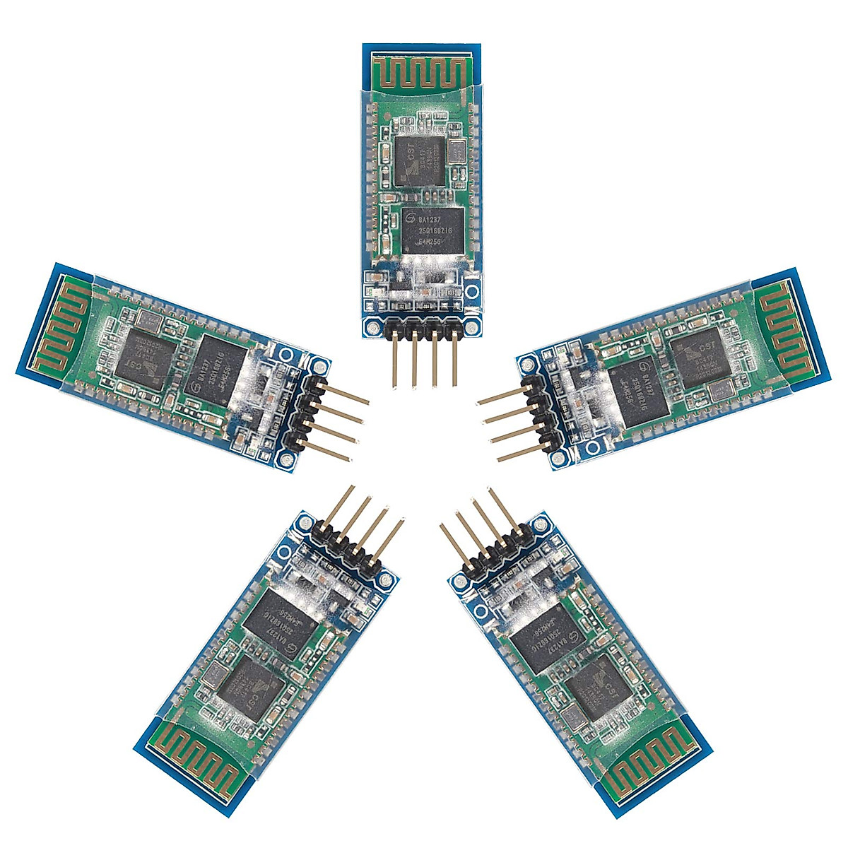 5PCS HC-06 RS232 Wireless Bluetooth Serial Port 4 Pin RF Transceiver Board Module Bi-Directional Serial Support Slave and Master Mode
