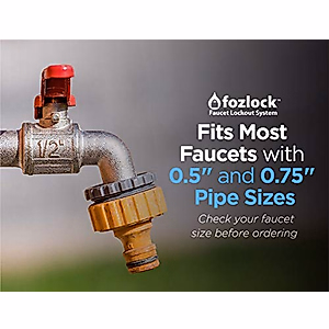 Fozlock Outdoor Faucet Lock System - Insulated Water Spigot Lock and Garden Hose Bib Lock With Cover, Stainless Steel - Prevent Water Theft and Stop Unauthorized Water Use, Easy Installation