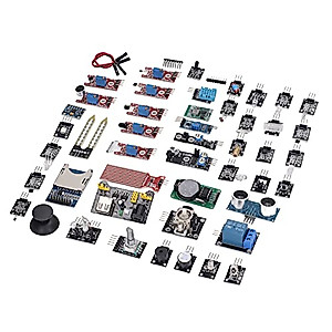 45Pcs Sensors Modules Starter Kit Sensor Module Clock Board Temp Sensor Module Electronic Component Set Kit for Raspberry Pi
