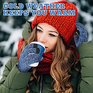 Newcotte 6 Pairs Women's Winter Touchscreen Gloves Warm Fleece Lined Knit Gloves Cold Weather Gloves for Men Women (Multi Colors)