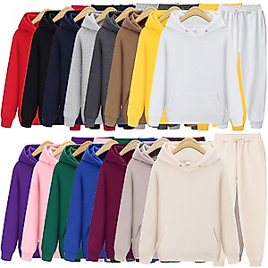 CHAIRAY Unisex Hoodies Tracksuit Sweatsuits for Women Set Mens 2 Piece Hooded Sweatshirts and Sweatpant Sets Jogger Sweatsuits