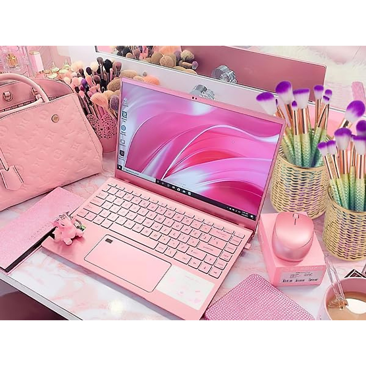 Mermaid Makeup Brushes, 11pcs Professional Blending Blush Concealer Synthetic Fiber Bristles Brush Special Cosmetic Brushes Kits for Women(purple)