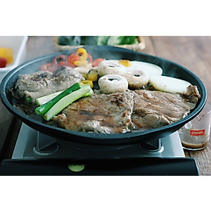 TECHEF - Stovetop Indoor Korean BBQ Nonstick Grill Pan with, PFOA-Free, Dishwasher Oven Safe, Made in Korea