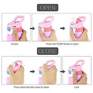 Stainless Steel Kids Water Bottle for Girls Double Wall Beverage Carry Kid Cup Vacuum Insulated Leak Proof BPA-Free Sports Bottle for Boys (Coral)