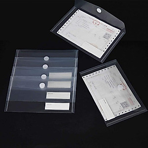 YoeeJob Plastic Envelopes with Hook & Loop Closure, 6x10 Receipt Envelope Money Cash Coupon Organization with Label Pocket, 24 Packs