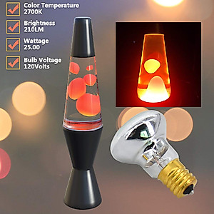 4 Pack Replacement Bulbs for Lava Lamps,Glitter Lamps,R39 E17 25 Watt Reflector Bulbs, Appliance Lamp Bulbs