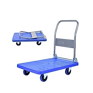 Uholan Slightly Mute Platform Trucks Trolley Folding Flatbed Trailer Pull Cargo Flatbed Move House Shopping Cart Load-Bearing 880lb
