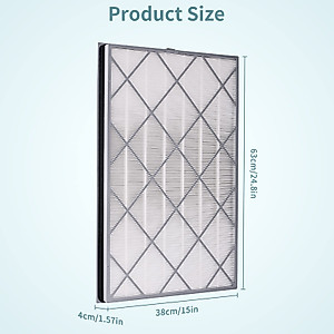 HE601 Replacement Filter For Shark Air Purifier 6 Fan (HE601 & HE602)，Compatible With Shark HE601 Air Purifier Filter Replacement, H13 True HEPA Filter, 2 Pack Part # HE6FKPET HE6FKPRO HE6FKBAS