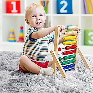 BSTLUV Light Gray Rugs for Bedroom,Soft Carpet,4x6 Area Rug,Fluffy Fur Rugs for Living Room,Kids,Girls,Boys,Baby Room,Playroom,Dorm,Office,Home Decor,Fuzzy Nursery Rug,Bedside Rug,Shaggy Indoor Rug