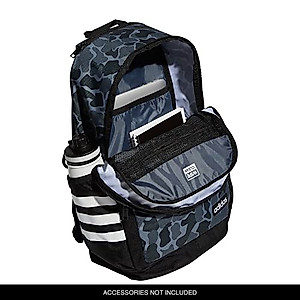 adidas Classic 3-Stripe Durable Backpack Student Athletic Sport Laptop Book Bag Discontinued, Nomad Camo Grey/Black/4.0, One Size