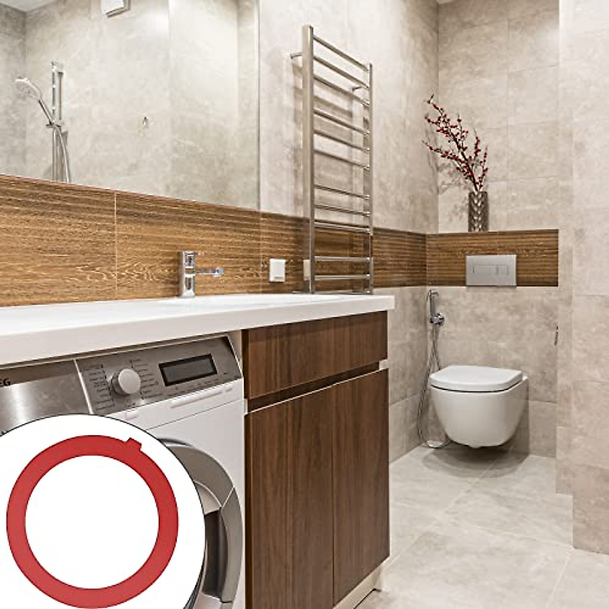 3pcs Canister Flush Valve Seal for Kohler, Silicone Flush Valve Seal Kit Leak-Proof Toilet Tank Gasket Replacement Compatible with Kohler K-GP1059291 (Red)