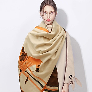 EXTREE Fashion Design Tie Scarfs for Women - Winter Warm Small Plaid Pointed Wool Scarf