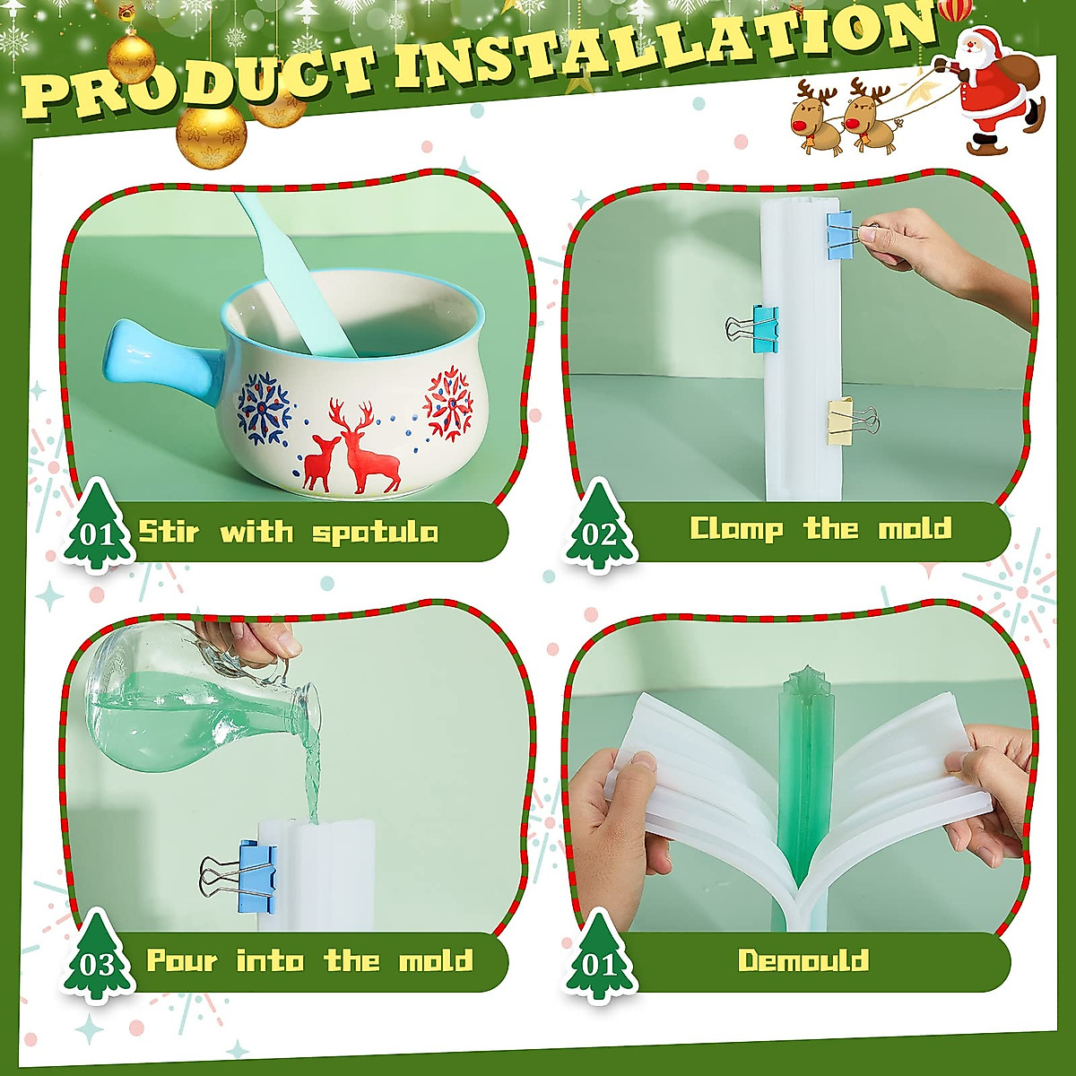 Tessco Heart Shaped Long Tube Silicone Mold Heart Shape Soap Embed Molds Column Making Supplies with Spatula 3 Pcs Binder Clips for Soap Chocolate Candy Cake