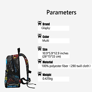 Glaphy Red Blue Monster Trucks Car Kids Toddler Backpack for Boys Girls, Children Bag Preschool Bookbag with Chest Strap for Daycare Kindergarten Travel