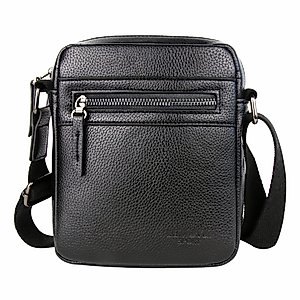 Lemuvlt Crossbody bag for men shoulder bag mens purse satchel leather messenger bag gift man M（Black）…