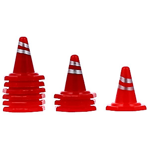 TOYANDONA 10Pcs Mini Traffic Cones Plastic Traffic Cones Mini Road Parking Signs Roadblock Toy for Construction Theme Party Favors
