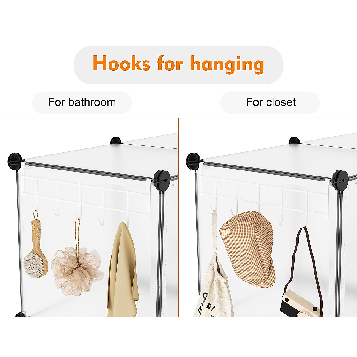 Closet Organizers and Storage 162L Closet Organizer 6 Cube Closet Shelves with Hook for Handing Storage Shelves for Storage Bins for Closet Storage