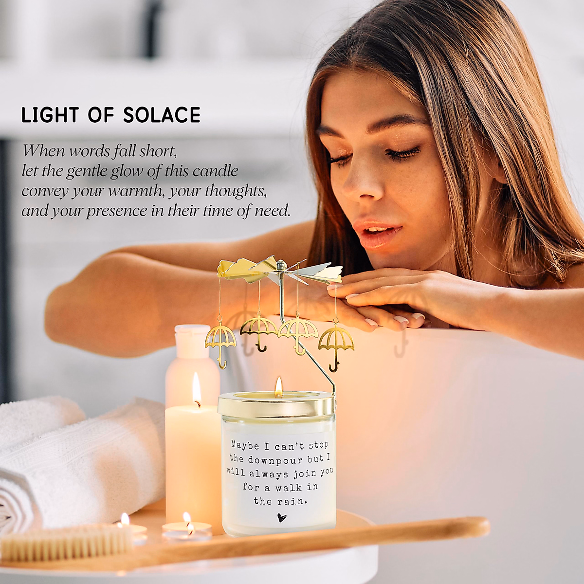 Thinking of You Gifts for Women, Bereavement Gifts, Get Well Soon Gifts for Women, Sympathy Feel Better Thoughtful Gifts for Best Friend, Cheer Up Gifts for Sister Bestie, Lavender Scented Candle