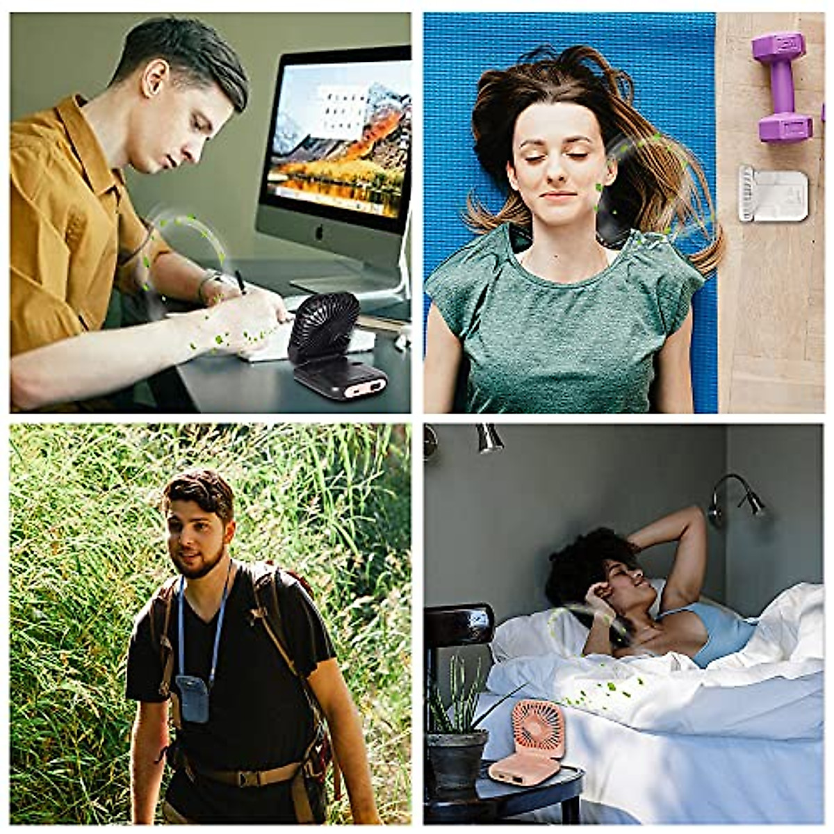 Portable Mini Fan Small Battery Operated Fan 5 in 1 as Power Bank,Phone Holder,Handheld Fan,Desk Fan, USB Rechargeable Personal Hand Fans,3000 mAh Power Bank,3 Speed Adjustable, Neck lanyard, Black