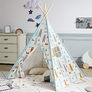 Asweets Kids Teepee Tent Children Play Tent Indoor Outdoor Play Tent Cotton Tent for Girls and Boys Kids Teepee (Starry Sky Tent)
