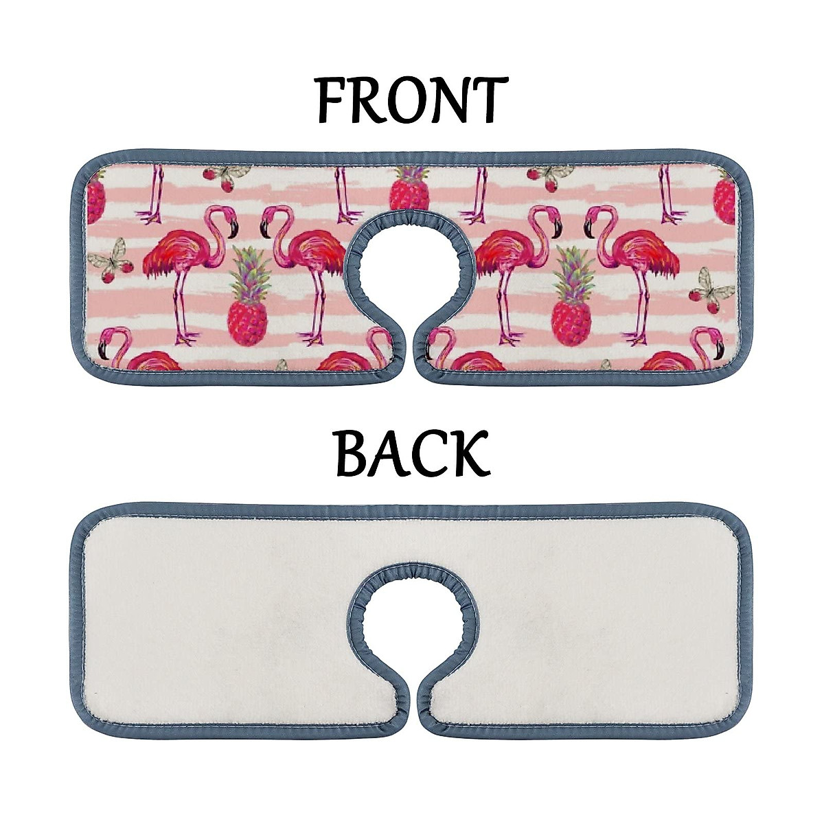 Kitchen Faucet Absorbent Mat 4 Pieces Summer Flamingo Pineapple Faucet Sink Splash Guard Bathroom Counter and RV,Faucet Counter Sink Water Stains Preventer