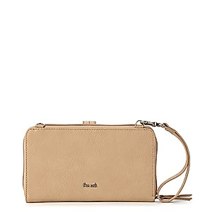 The Sak Iris Large Smartphone Crossbody Bag in Hand-Crochet & Faux Leather, Detachable Wristlet Strap, Mendocino Stripe