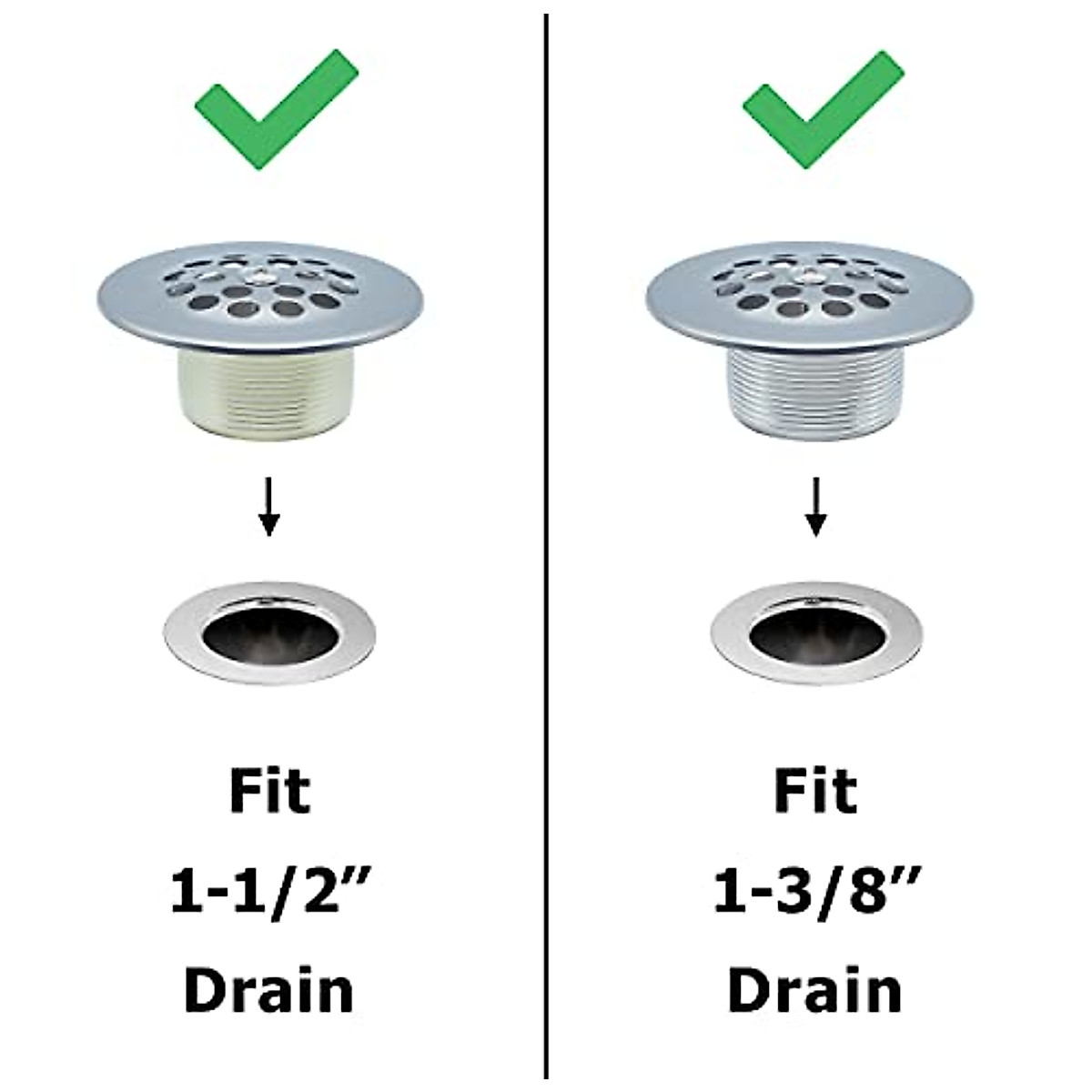 Gold-Hao-the-bathroom Beehive Grid Bathtub Drain with 1-1/4 Inch Fine Thread and 1-1/2 Inch Course Thread Bushing (Chrome)