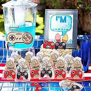 CiciBear 24 Pack Video Game Controller Keychains Party Favors for Video Themed Party, Baby Shower, Kids Adults Birthday, School Carnival Rewards, Christmas Stocking Stuffer, Red, Black