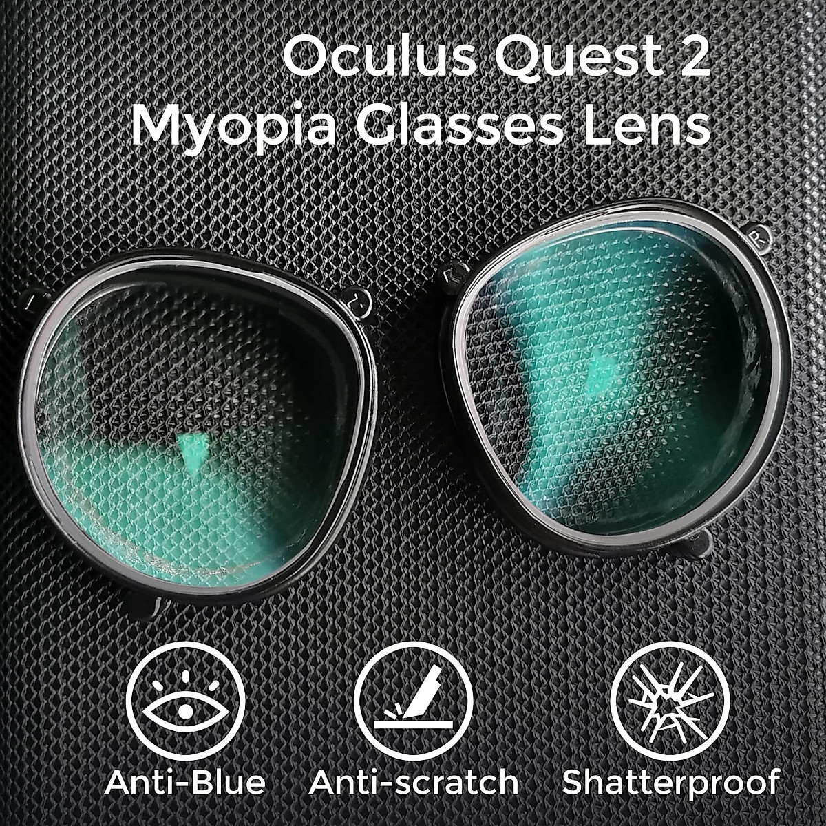 Lens Insert Compatible with Oculus Quest 2 - Sonicgrace VR Oculus Quest 2 Myopia Lens Glass with Blue Light Filter, Alloy Magnetic Frame and Lens Combination, Easy to Install (SPH:-4.50, Left)