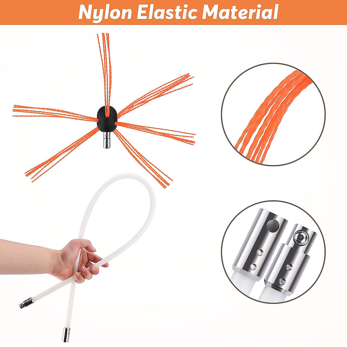 Slendor Chimney Sweep Kit, 39 Feet Chimney Cleaning Kit Chimney Cleaning Tool Chimney Brush with Button Locking System with 12 Nylon Flexible Rods for Sweeping Chimney Fireplaces.