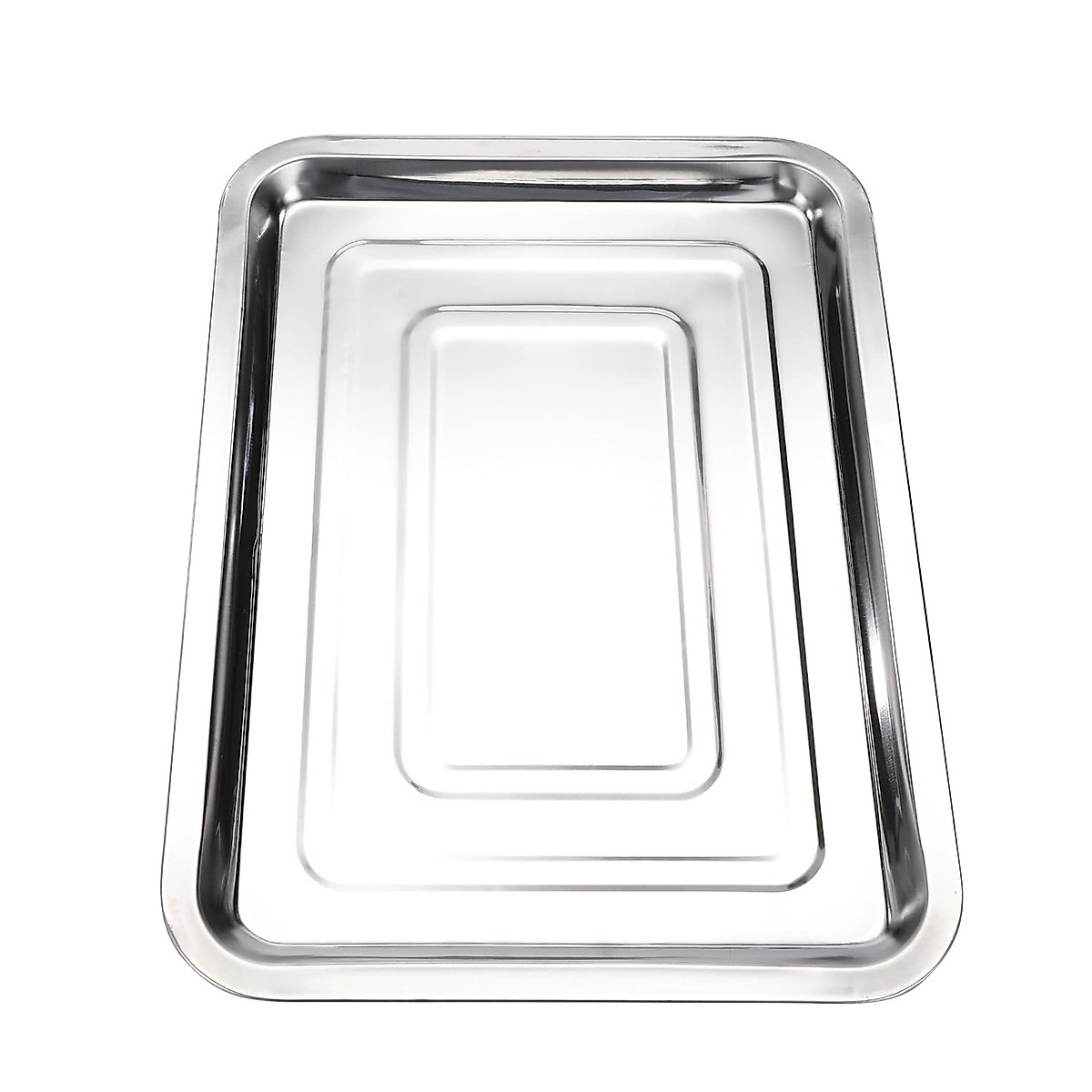 Tattoo Stainless Steel Tray,2 Pack Stainless Steel Tattoo Trays 13.5" X 10" Dental Medical Tray Body Piercing Instrument Tray Flat Tool for Tattoo Supplies (2)