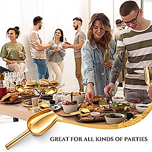 Roshtia 12 Pieces Gold Ice Scoops 5 oz Stainless Steel Mini Scoop Candy Scoops for Kitchen Dispenser Buffet Jars, Scooping Coffee Bean, Sugar, Flour, Spice