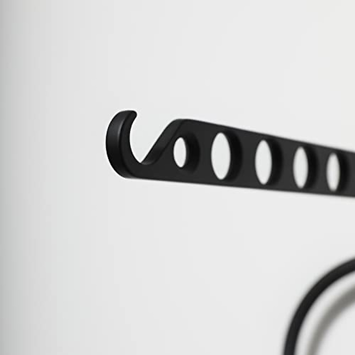 Yooloks Laundry Drying Rack Wall Mounted, Black Folding Clothes Drying Rack Clothes Hanger Rack with Swing Arm and Round Towel Ring, Space Saver for Laundry Room Bathroom Closet Storage Organizer