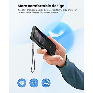 128GB MP3 Player - Music Player with Bluetooth 5.2 HiFi Sound Shuffle Single Loop FM Radio Built-in HD Speaker Voice Recorder Mini Design Ideal for Sport (Earphones Included)